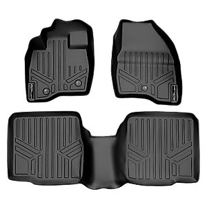 MAXLINER Custom Fit Floor Mats 2 Row Liner Set Black Compatible with 2017-2019 Ford Explorer without 2nd Row Center Console