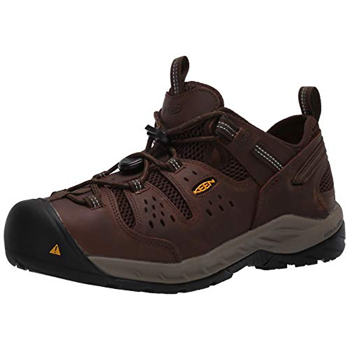 KEEN Utility Men's Atlanta Cool 2 Low Soft Toe ESD Non Slip Work Shoe, Cascade Brown/Forest Night, 12 Medium US
