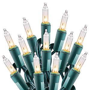 100 Counts Clear Christmas String Lights - 3 Pack 26.5 Feet Warm Mini Lights for Christmas Indoor Outdoor Patio Wreath Garden Wedding Party Thanksgiving Holiday Decorations, Green Wire