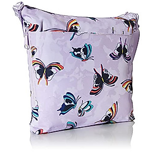 Vera Bradley Women's Recycled Lighten Up Reactive Hipster Crossbody Purse, Lavender Butterflies, One Size