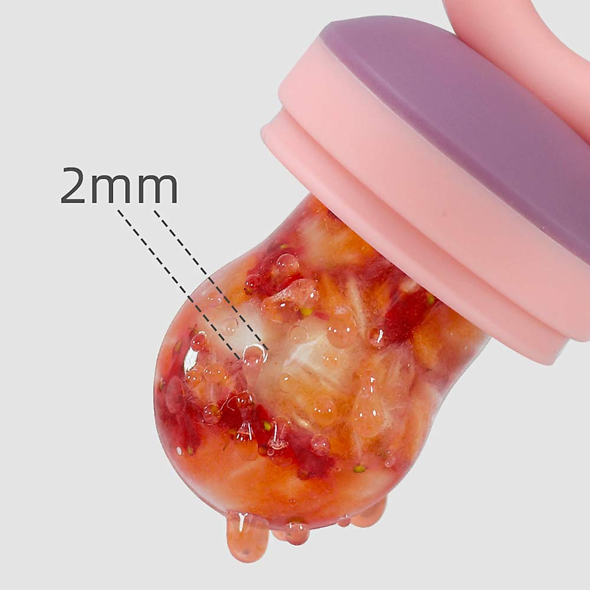 Baby Fruit Food Feeder PacifierTeether Toys Set - Silicone Fresh Food Feeder Teether with 2 mesh Silicone Bags and Teething Toys All in One Infant Teether Toys