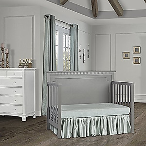 Dream On Me Morgan 5-in-1 Convertible Crib in Storm Grey, Greenguard Gold Certified 55x30x44.5 Inch (Pack of 1)