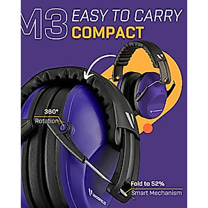 Vanderfields Hearing Protection Headphones 20dB Noise Reduction, Noise Cancelling Ear Muffs for Adults-Passive Ear Protection for Shooting Range, Fireworks, Construction, Lawn Mowing Safety Ear Muffs