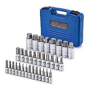 Mayouko 33PCS Master Hex Allen Bit Socket Set, S2 & Cr-V Steel, SAE and Metric, 5/64-Inch to 3/4-Inch, 2mm to 19mm