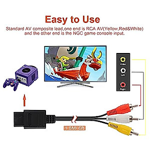 Power Cord for Gamecube, AC Power Supply for Gamecube, Power Adapter and AV Cable for Gamecube Set, Compatible with Nintendo Gamecube NGC System