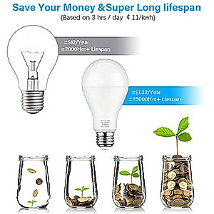 MAXvolador A21 LED Light Bulbs, 150 Watt Equivalent Daylight White 5000K, 2600 Lumens, E26 Base, Non-Dimmable, 19W Bulbs for Bedroom Living Room Commercial Lighting, Pack of 6