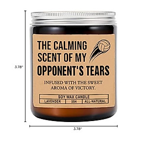FundingCharlee The Calming Scent of My Opponent's Tears Candle - Funny Volleyball Candle - Candle Gift for Coach- Mom -Dad - Player Senior Volleyball Gift - Lavender Scented Candles - Soy Wax Candle