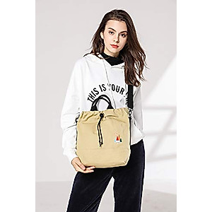Togood Women Casual Canvas Shoulder Bags, Sunshine Embroidery Cross Body Bag Top Handbag