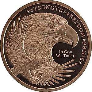 1 oz .999 Pure Copper Round/Challenge Coin (Eagle Strength-Freedom-Pride)