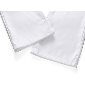 Mens Dress Pants Slim Fit Solid Color Skinny Trousers Classic Business Casual Wedding Suit Pants US Size 36W x 32L White