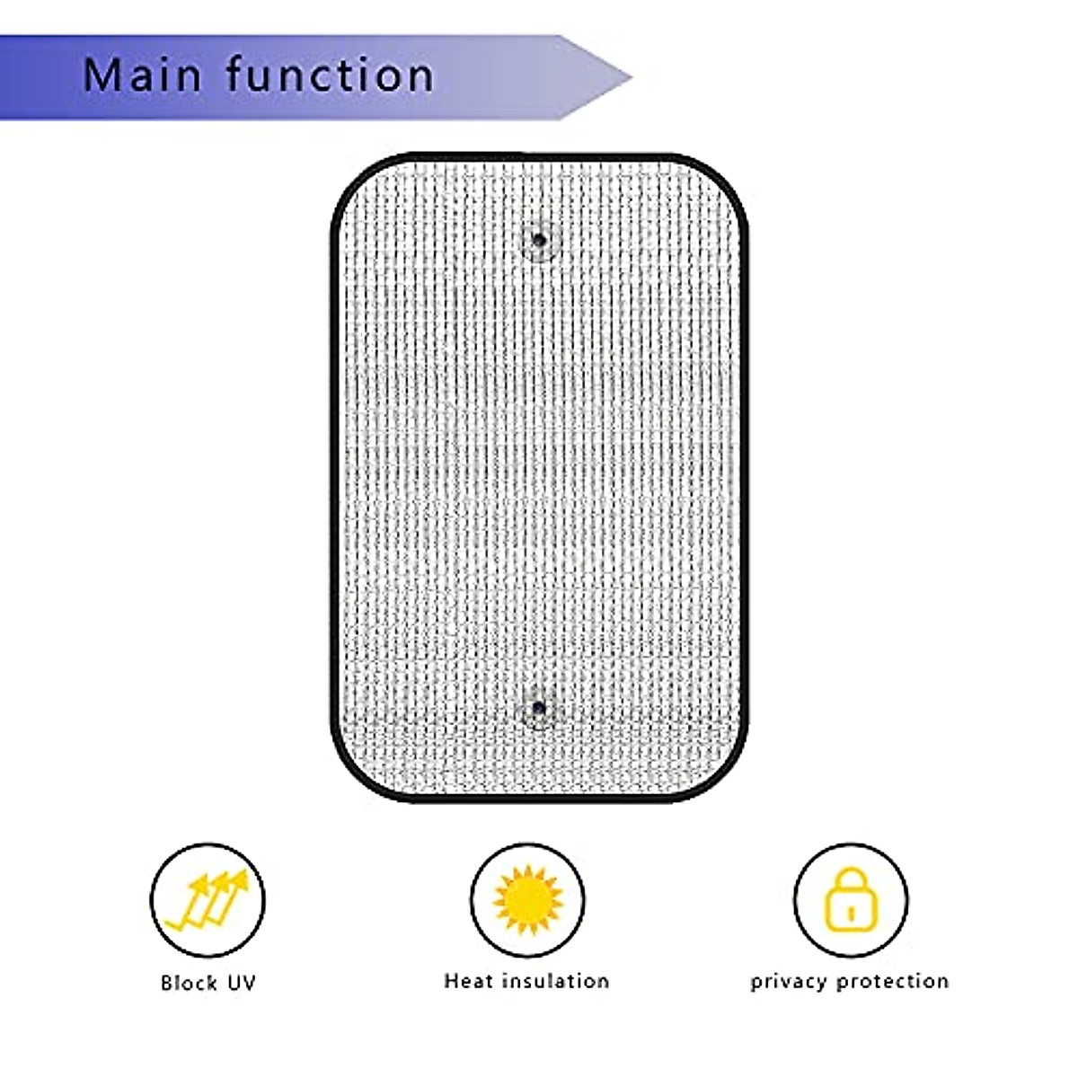 RV Door Window Cover, RV Window Shade for Heat Insulation and UV Protection, Camper Accessories for Travel Trailers with Two Large Diameter Suction Cup, Hook and Loop Fastener, 16 x 25, Silver