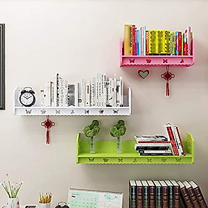 PIBM Stylish Simplicity Shelf Wall Mounted Floating Rack Shelves Storage Bedroom Books Creative,4 Sizes,3 Colors Avaliable, White , 50X20X16cm