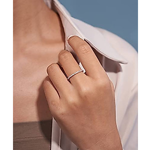 YODEWA Moissanite Wedding Band, Moissanite Rings for Women Half Eternity 925 Sterling Silver Stackable Round Thin 0.3ct Lab Created Diamond Size 5