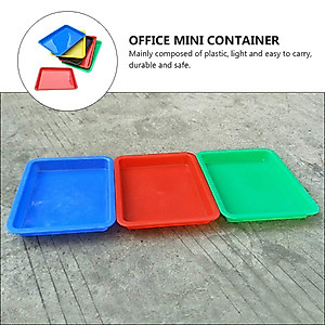 6pcs Plastic Square Plate Tray Serving Platter Plastic Storage Tray Desk Organization Art Trays for Kids Plastic Fruit Plates Serving Tray Activity Footstool Household Office