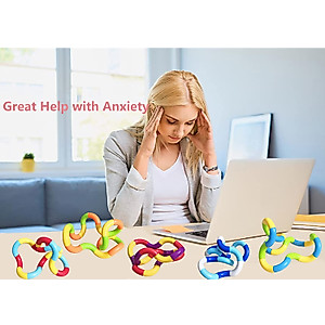 10pcs Fidget Toys - Sensory Items Quiet Fidget Toys for Adults Boys Girls Anxiety Stress Relief Toys Pack- Squeeze, Twist, Chain Spinner Alternative Gift