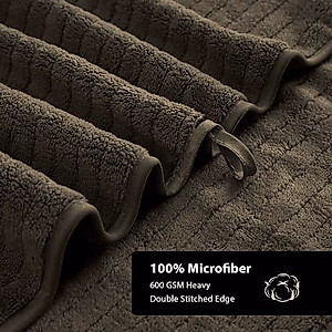 4-Piece Washcloths Towels Set, 100% Microfiber Premium Quality Towels for Bathroom, Quick Dry Soft and Absorbent Face Towel, Set Includes 4 Wash Cloths (Brown)