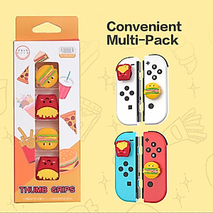 NANANINO Silicone Joycon Thumb Grip Caps, Soft Joystick Cover Caps Compatible with Nintendo Switch/OLED/Switch Lite, 4PCS - Burger and French Fries Styling