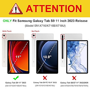 Fintie Slim Case for Samsung Galaxy Tab S9 11 Inch 2023 Model (SM-X710/X716B/X718U) with Built-in S Pen Holder, Soft TPU Smart Stand Back Cover Auto Wake/Sleep Feature, Black