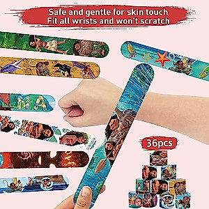 86 PCS Moana Party Favors, Moana Slap Bracelet and Stickers for Kids Moana Themed Birthday Party Baby Shower Decorations