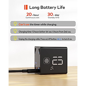 Ticktime Cube Pomodoro Timer, Productivity Timer, Pause & Resume, Mute, Vibration & Adjustable Sound Alert, for Task, Work, ADHD, ADD, Meeting, 1/3/5/10/15/25/45/60min & Custom Countdown - Black