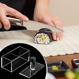 Zhehao 2 Pcs Acrylic Sushi Making Kit Musubi Maker Non Stick Musubi Mold Clear Onigiri Mold Rice Shaper for Home Luncheon Meat Press Hawaiian Sushi (4.53 x 2.17 x 1.97 Inch)