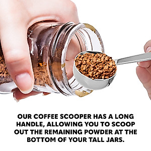 Orblue Premium Coffee Scoop Set - 1 Tbsp (15ml) & 2 Tbsp (30ml) Measuring Tablespoon - Stainless Steel Coffee Measuring Spoon and Scooper with Long Handles - Pack of 2