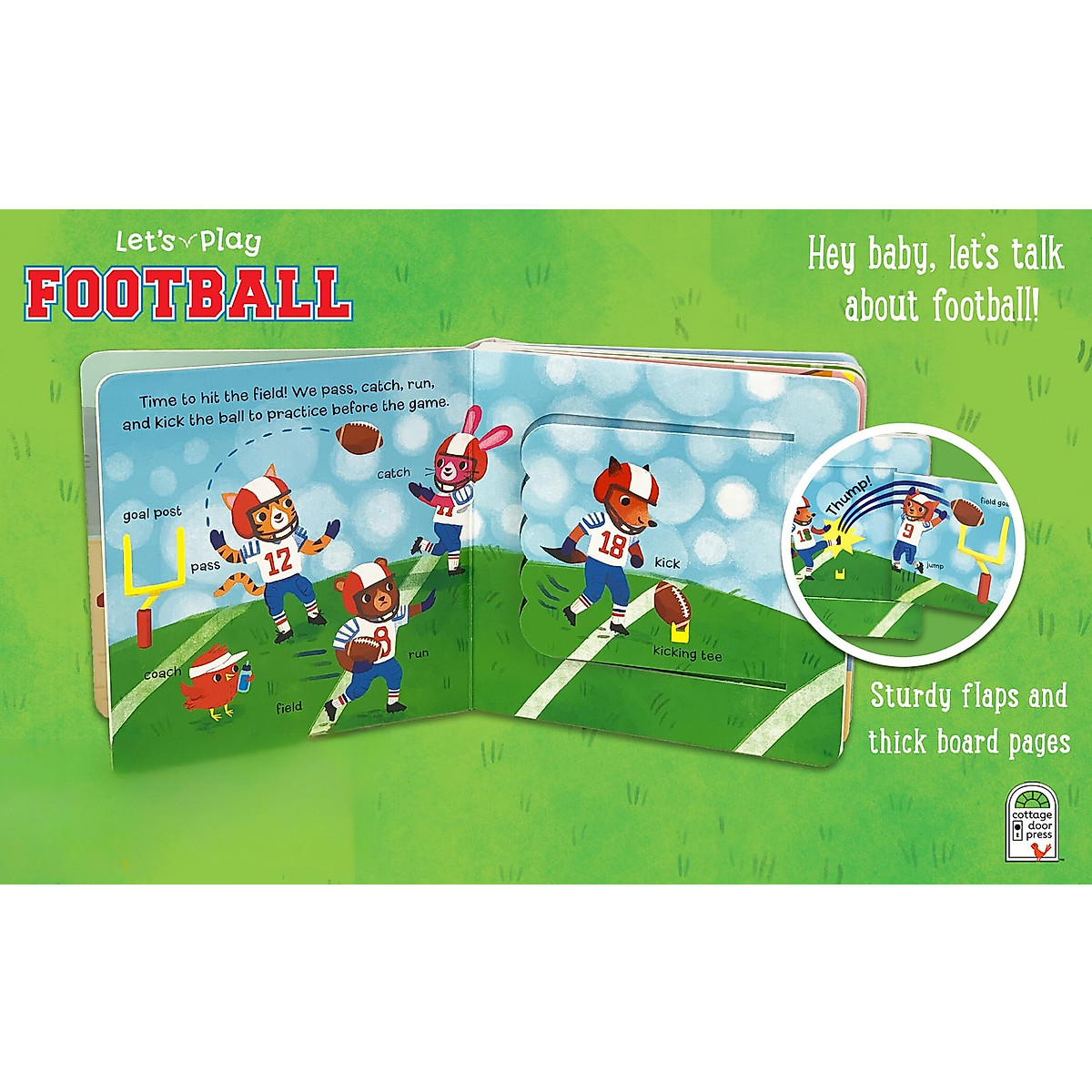Let's Play Football! A Lift-a-Flap Board Book for Babies and Toddlers, Ages 1-4 (Chunky Lift-A-Flap Board Book)