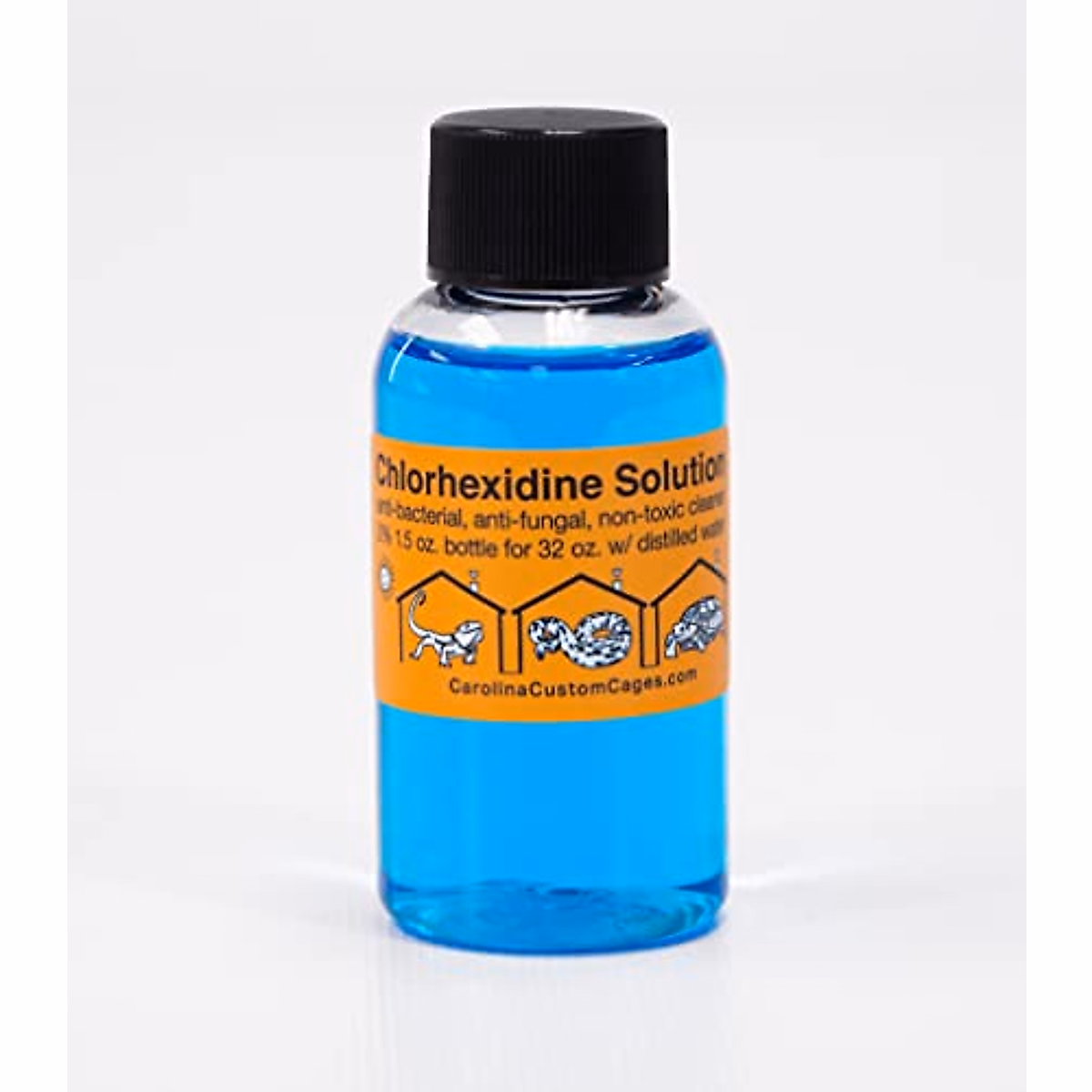 Carolina Custom Cages' Chlorhexidine Solution 2%; 1 Refill Makes 32 oz Working Solution Bundle with Zoo Med ReptiTherm Habitat Heater 40w RH-20, 18x18, for Heavy Tortoises & Other Large Reptiles