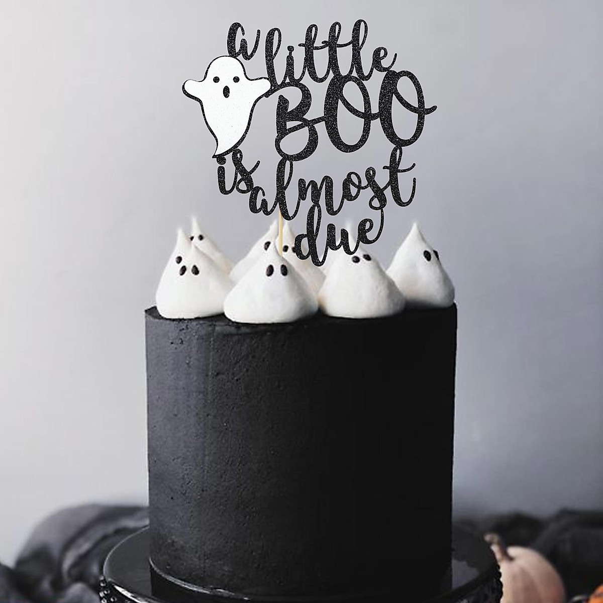 Halloween Baby Shower Decorations - Our Little Boo is Almost Due Cake Topper, October Baby Shower Decor, Fall Baby Shower Banner, Autumn Baby Shower (a little boo is almost due CT)