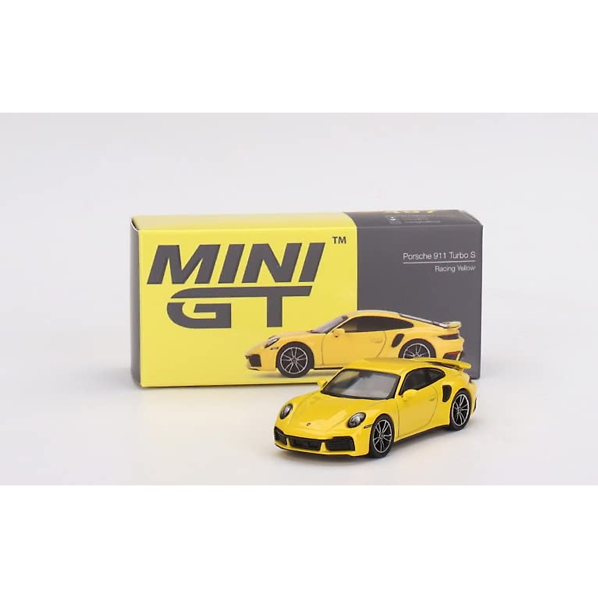 True Scale Miniatures Model Car Compatible with Porsche 911 Turbo S (Racing Yellow) 1/64 Diecast Model Car MGT00497