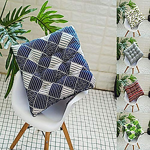 Outdoor Chair Cushions with Ties,Chair Seat Cushion Pads Pearl Cotton Furniture Floor Cushions,Chair Pads Patio Seat Cushions 16x16 Inch for Office Patio Furniture Chairs Home Garden (D)