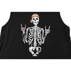 BRUBOBO Womens Funny Skull Graphic Tank Tops Summer High Neck Sleeveless Workout Tee Shirts (Large,Black)