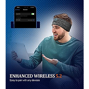 Perytong Sleep Headphones - Bluetooth Headband Christmas Theme Headphone Headband Earbuds Over On Ear Headphones for Side Sleepers Tech Gadgets Birthday Gifts for Women Men Sleeping Running