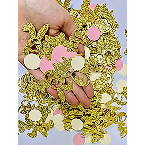 200 Pcs Bunny Confetti Some Bunny is One Decorations Bunny Birthday Decorations Bunny Decorations for Birthday Party Easter Confetti Glitter Easter Table Decor  Easter Birthday Party Decorations