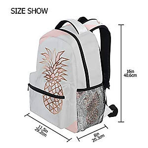 senya Pink Pineapple Backpack School Bag Travel Rucksack for Students Teen Girls