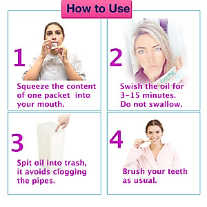 CocoPull - Organic Oil Pulling 14 Packets/Sachets with Coconut and Peppermint Oil for Healthy Teeth, Gums, Bad Breath Remedy. Natural Teeth Whitening.