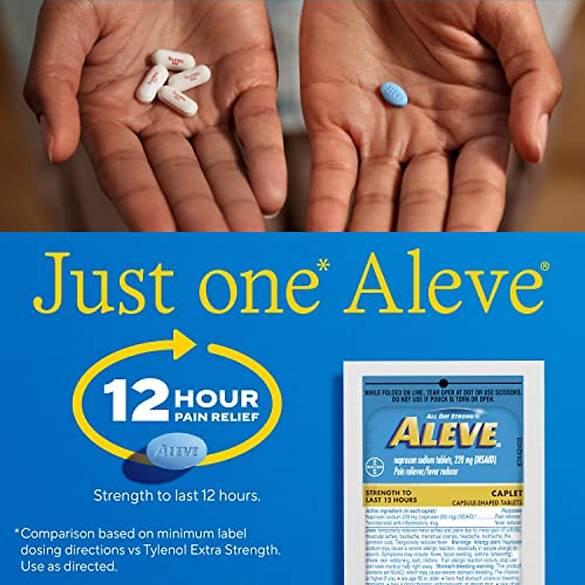 Aleve On The Go Pain Relief, Sachet Dispenser, 60 Individual Pouches