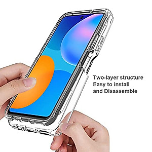 Gufuwo Case for P Smart 2021/Huawei Y7A/Enjoy 20 SE Case with Tempered Glass Screen Protector, Clear 360 Full Body Protection Hard Shell+Soft TPU Shockproof Cover Cases for Huawei P Smart 2021 (Clear)