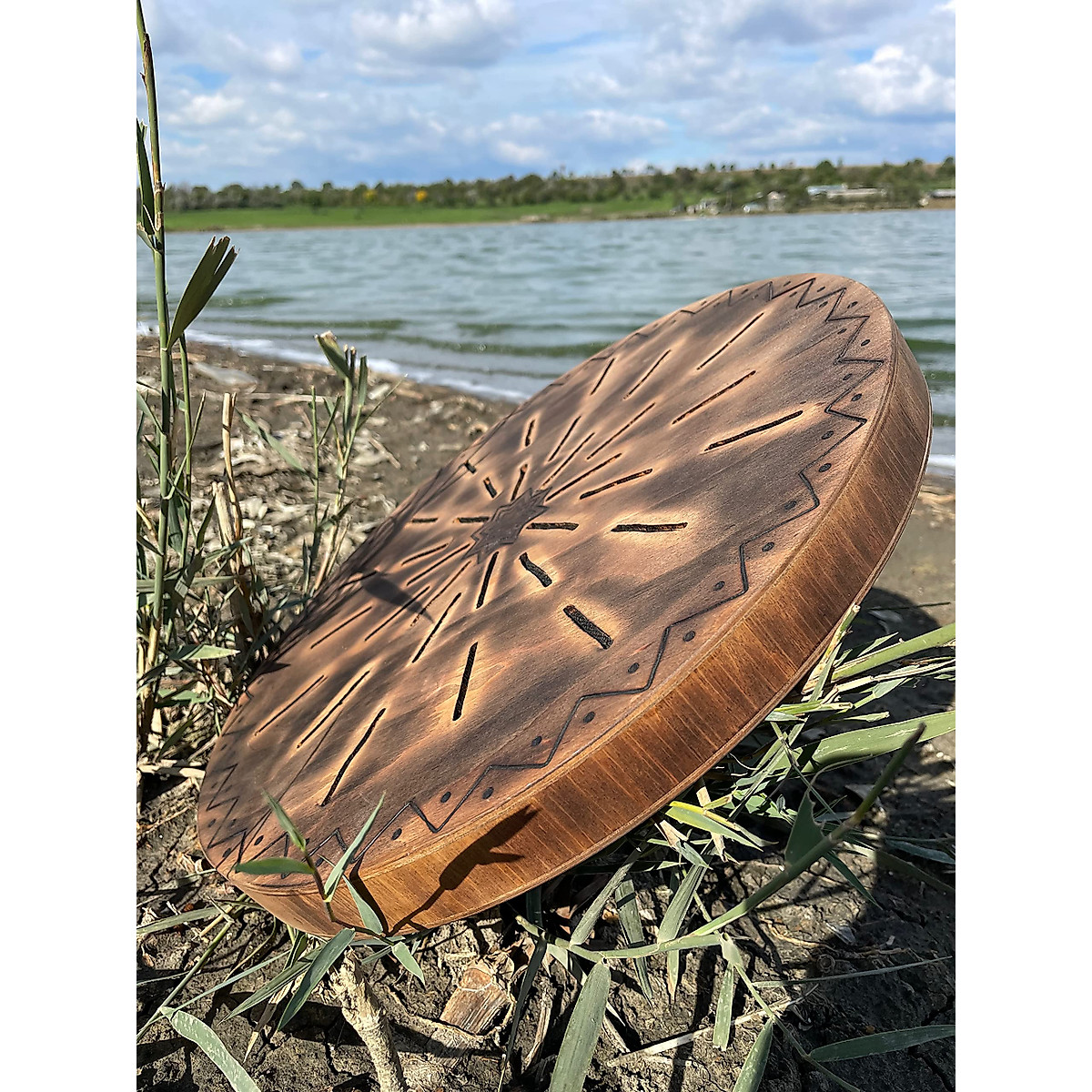 Sound Healing Tool "Water-Fall Disk" 20 inch | Meditative Water Sound | Wooden Ocean Drum | Relaxing Sound for Meditation | Rain Drum for Sound Bath