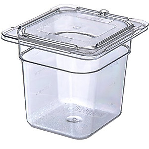 Carlisle FoodService Products Plastic Food Pan 1/6 Size 6 Inches Deep Clear