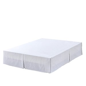 MEADOW PARK Washed French Linen Tailored Bed Skirt, Box Pleat Bed Skirt, Dust Ruffle, King Size, 78" W x 80" L, Drop 16", Super Soft,White