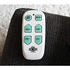 Universal Big Button TV Remote - EasyMote | Backlit, Easy Use, Smart, Learning Television & Cable Box Controller, Perfect for Assisted Living Elderly Care. White TV Remote Control