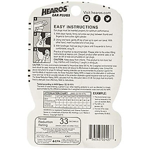 HEAROS Xtreme Protection Series Foam Ear Plugs, 14 Pair (Pack of 3)