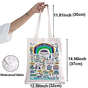 BWWKTOP New Orleans Louisiana Tote Bag New Orleans Trip Gifts New Orleans Grocery Bag New Orleans Souvenirs Gift (New Orleans)