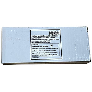 Steel Force FMX200 18 Gauge Brads Mixed 5/8",1",1-1/4",1-1/2",1-3/4",2", 200-Count each size, 1,200-Pack