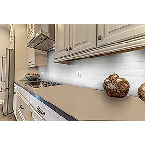 Retro-Art 3D Backsplash Wall Panels for Kitchen, Pack of 10, Brick in Paintable White, PVC, 24.5 x 18.5, Cover 31.48 sq.ft. 703540