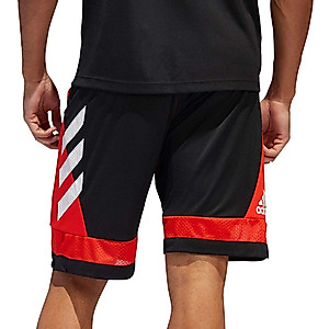 Adidas Mens Basketball Athletic Workout Shorts, Red, Small