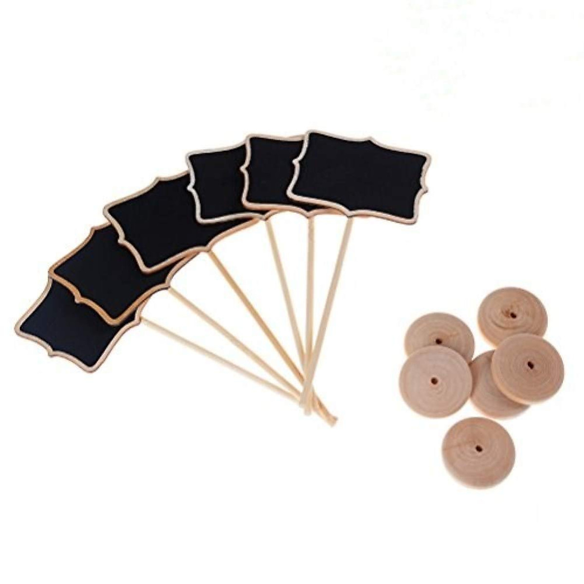 12Pcs Mini Rectangle Chalkboards Black Board with Stand for Message Board Signs Wood Small Chalkboard Signs for Wedding, Birthday Parties, Table Numbers, Food Signs and Special Event Decoration