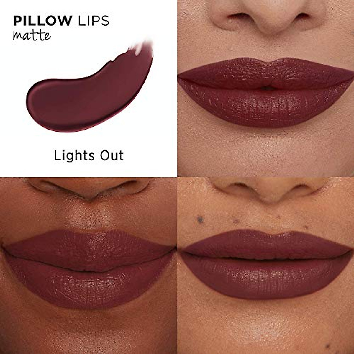 IT Cosmetics Pillow Lips Lipstick, Lights Out - Dark Nude Espresso with a Matte Finish - High-Pigment Color & Lip-Plumping Effect - With Collagen, Beeswax & Shea Butter - 0.13 oz