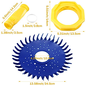 4 Pieces Pool Cleaner Replacements Include W70329 Pool Cleaner Finned Seal W69698 Pool Cleaner Diaphragm W70327 Foot Pad Compatible with Zodiac Baracuda G2, G3, Replace W69721 W72855 (Blue, Yellow)